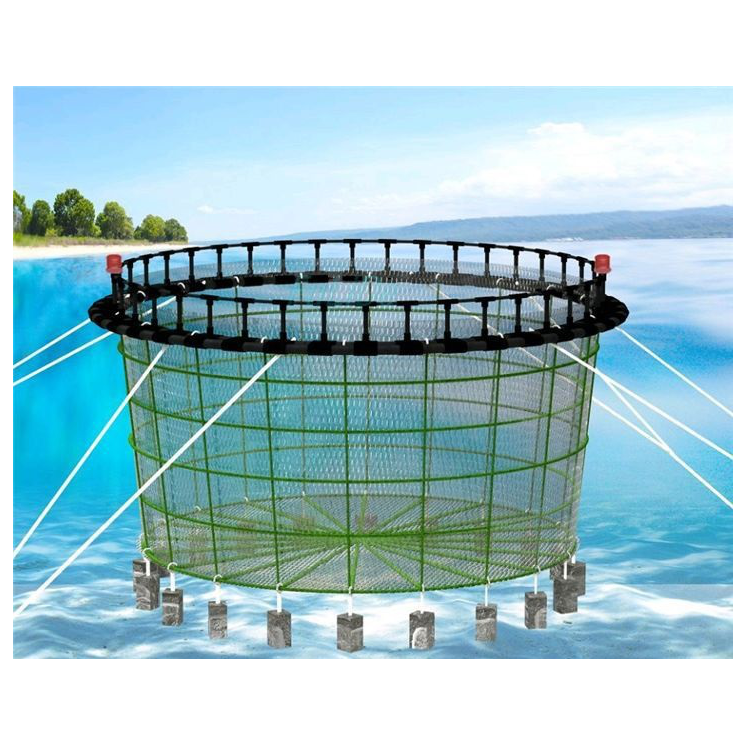 10-40m Round HDPE fish floating farming aquaculture cage with bracket ...