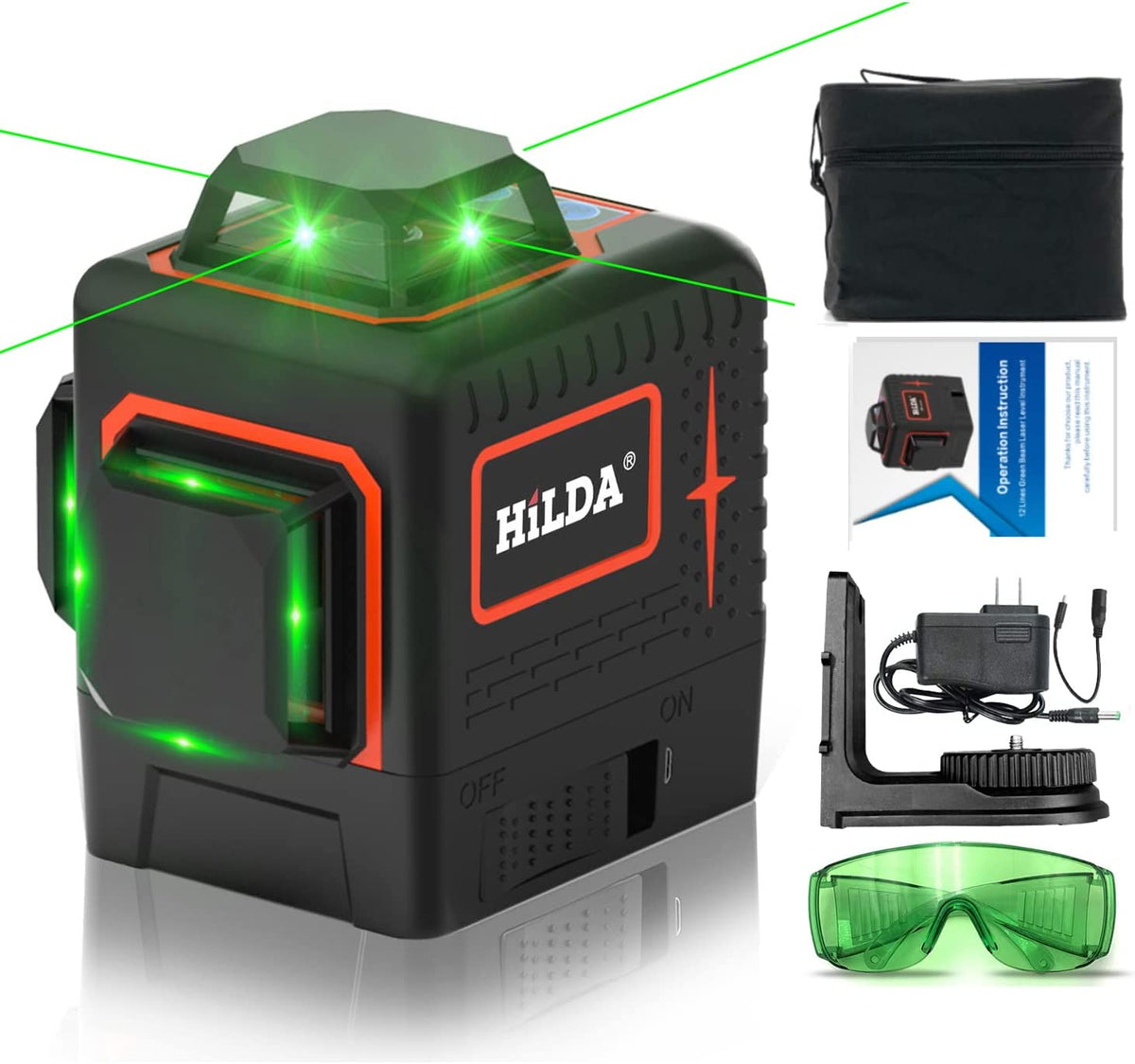 12 Lines Self Leveling Laser Level I Three-Plane Auto Self-Leveling an ...