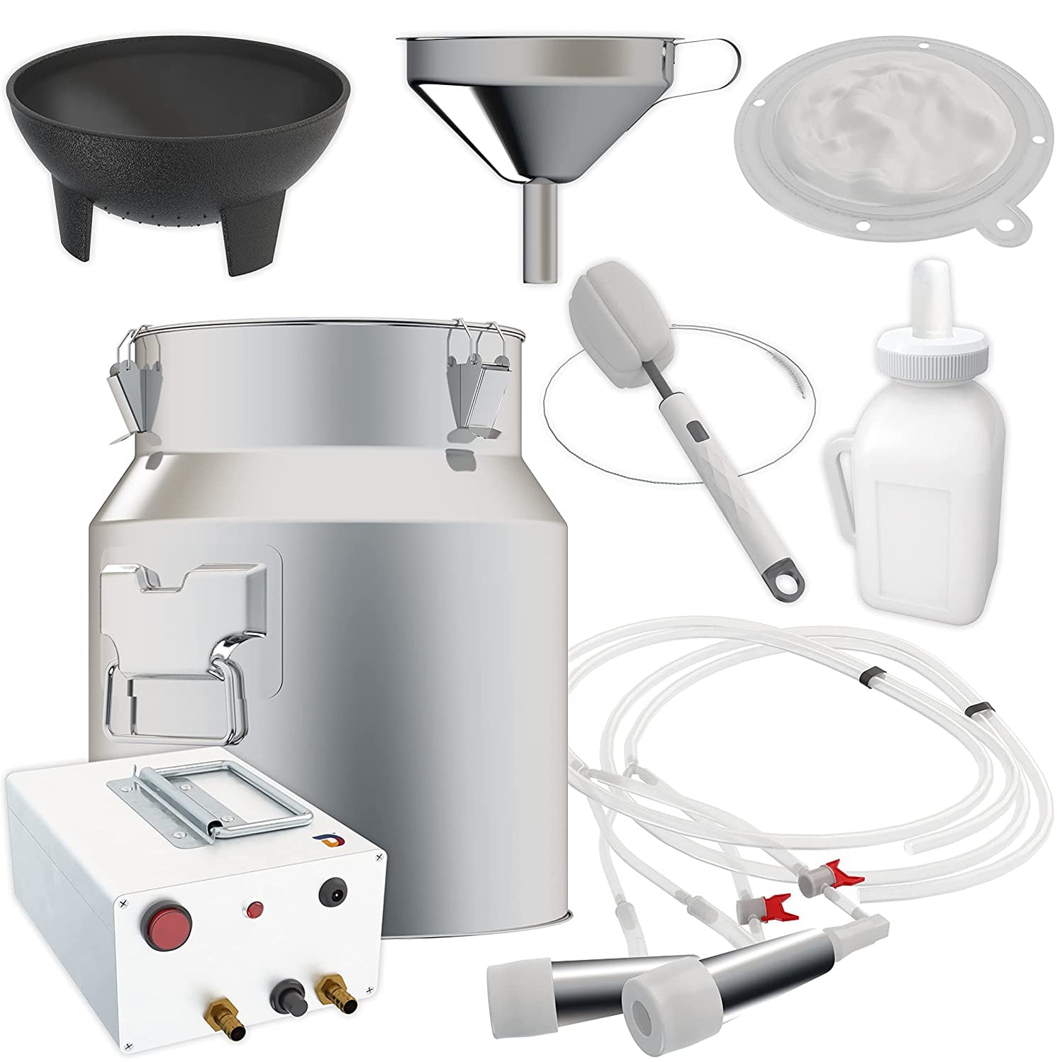 14L Rechargeable Cow Milking Machine | Portable Vacuum Pump Milker Kit ...