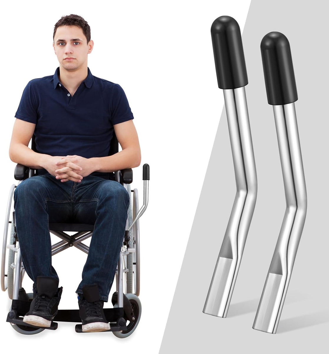 2 Pcs 5-Inch Wheelchair Brake Extenders | Brake Handle Extensions for ...