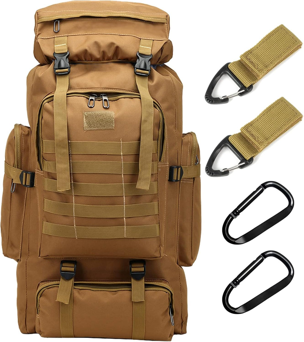 70L Waterproof Hiking Backpack – Molle Rucksack for Men, Camping & Tra ...