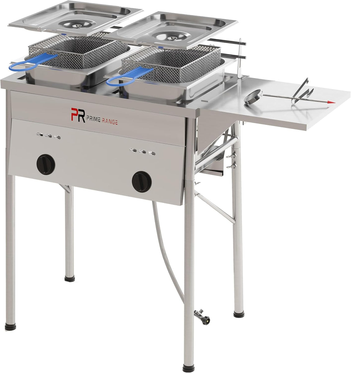 Dual-Tank Outdoor Propane Deep Fryer – Stainless Steel, High-Output Bu ...