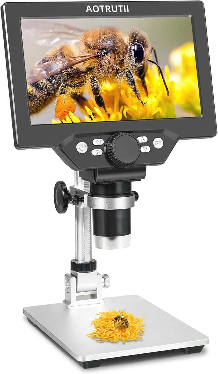 7" LCD Digital Microscope 1200X – 1080P Coin & Stamp Viewer with Metal ...