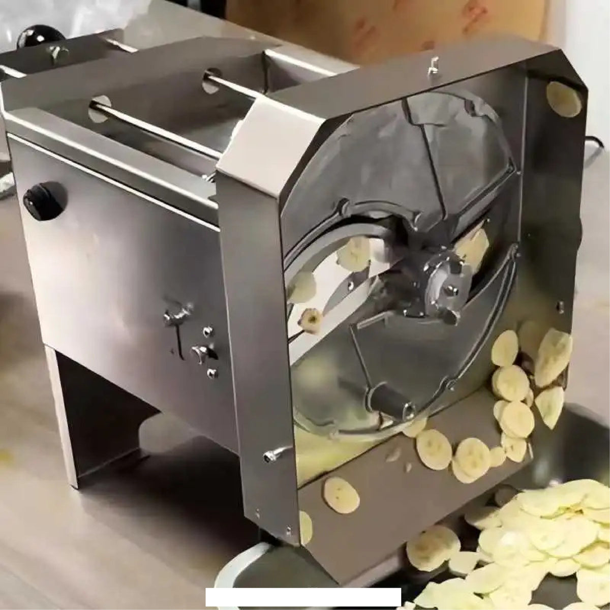 Electric Food & Vegetable Chip Cutter – Slice Bananas, Potatoes, Plant ...