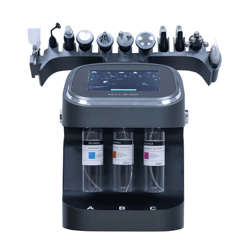 Black 10-in-1 Hydro Dermabrasion H2O2 Oxygen Jet Aqua Peel Facial Mach ...