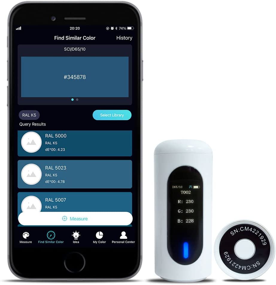 Color Sensor Colorimeter I Supporting Stand-alone and APP RGB I HEX Va ...