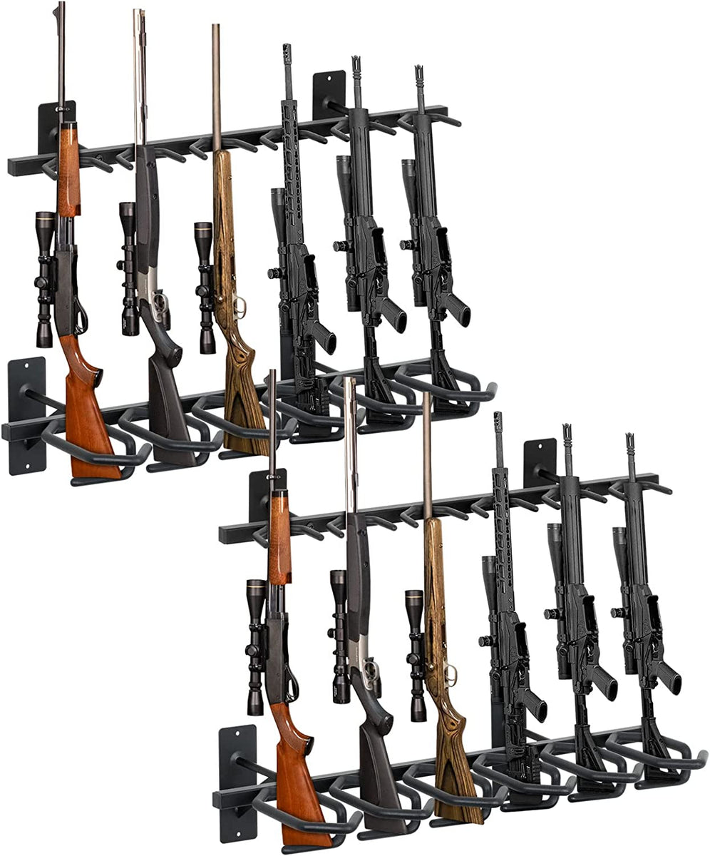 Gun Racks for Wall 6-Slot I Vertical Gun Rack Wall Mount I Rifle Shotg ...