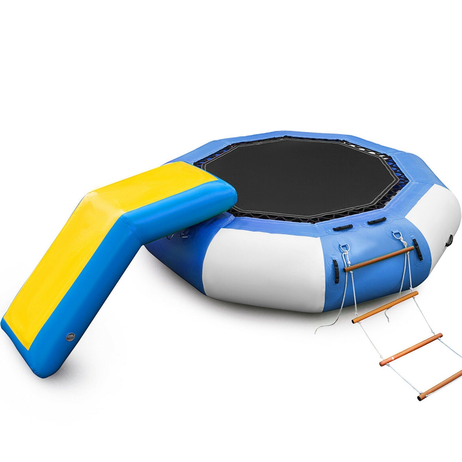 Inflatable Water Trampoline 10Ft Floated Water Bounce Platform w/ Ladd ...