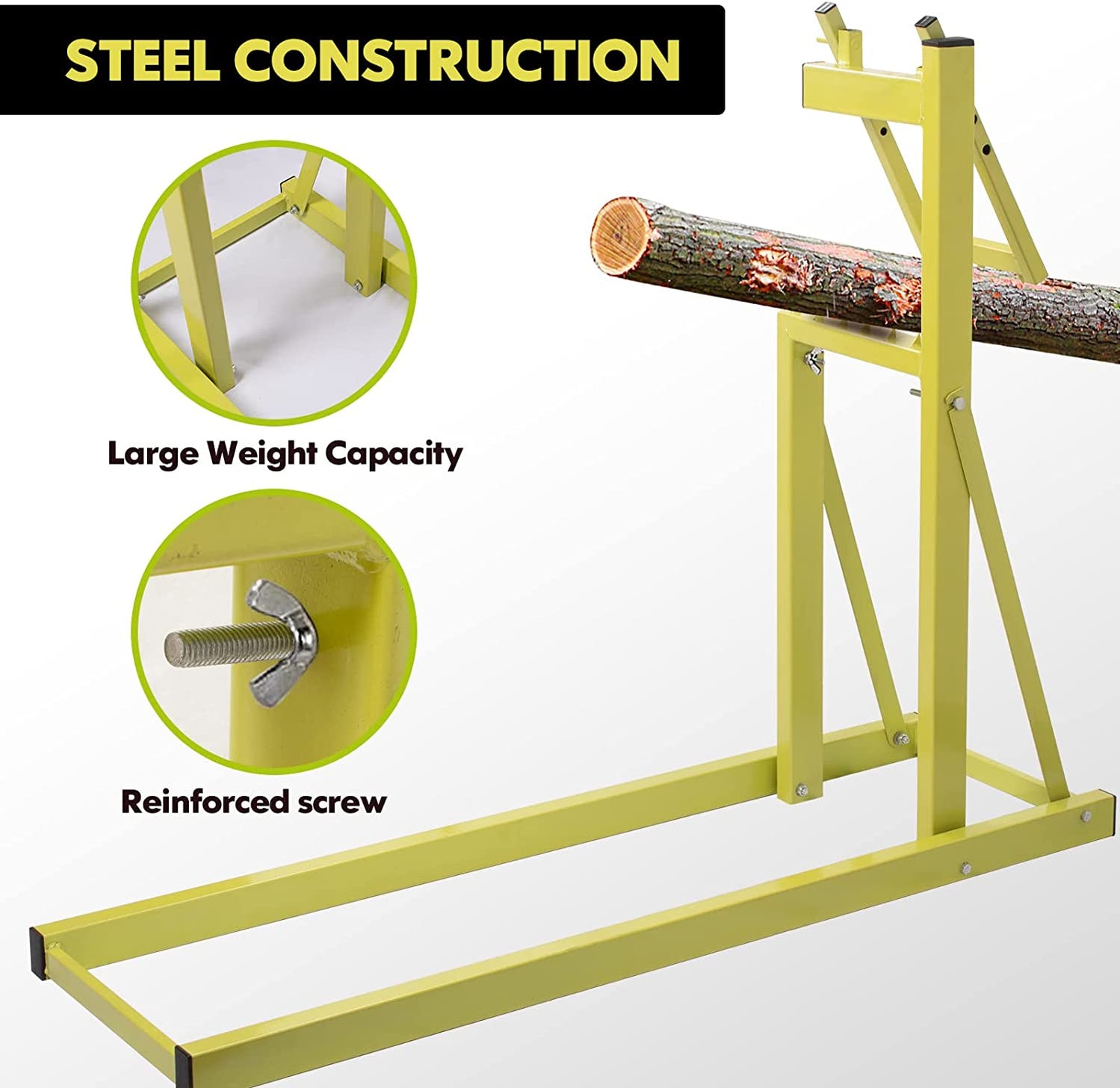 Logging Saw Horse I Log Stand with Robust Gripping Teeth I Log Grippin ...