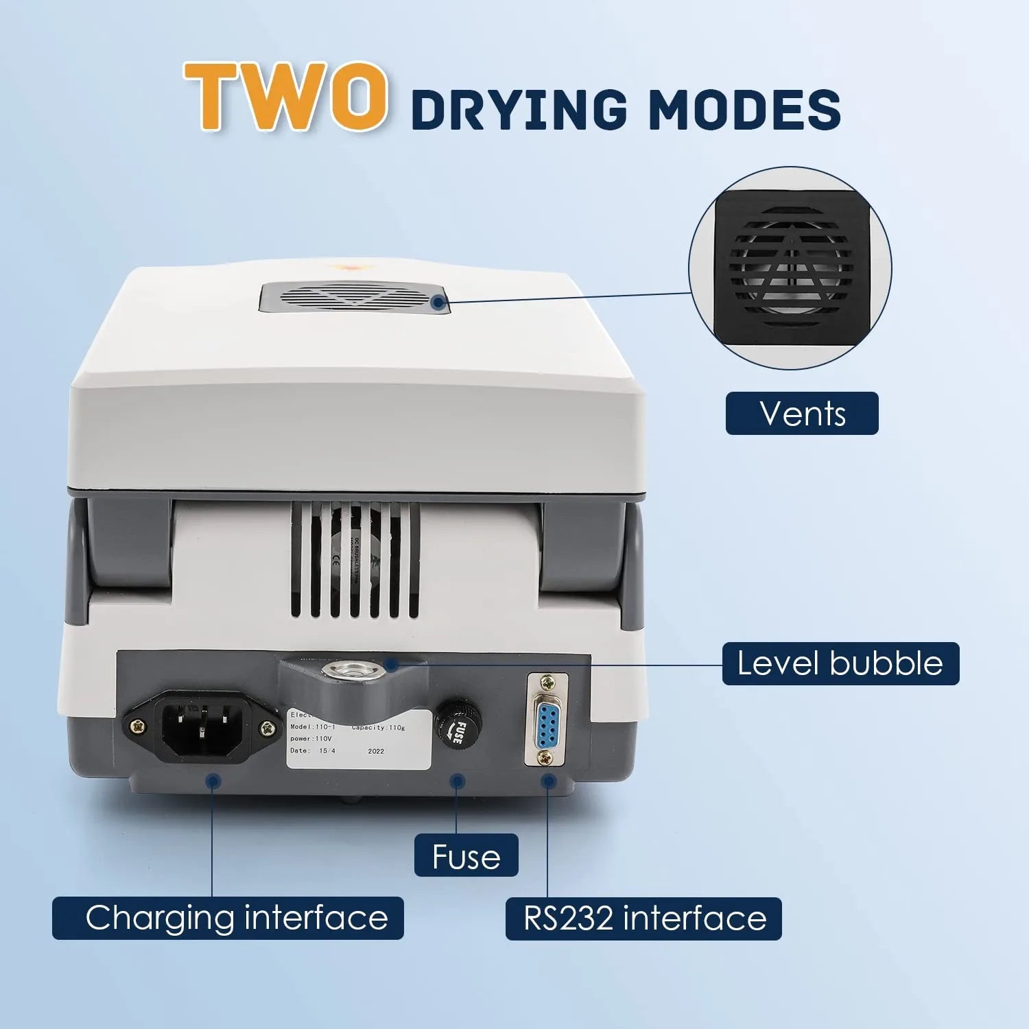 Moisture Analyzer 110g x 5mg I 0.01% Readability Lab Touch Screen Mois ...