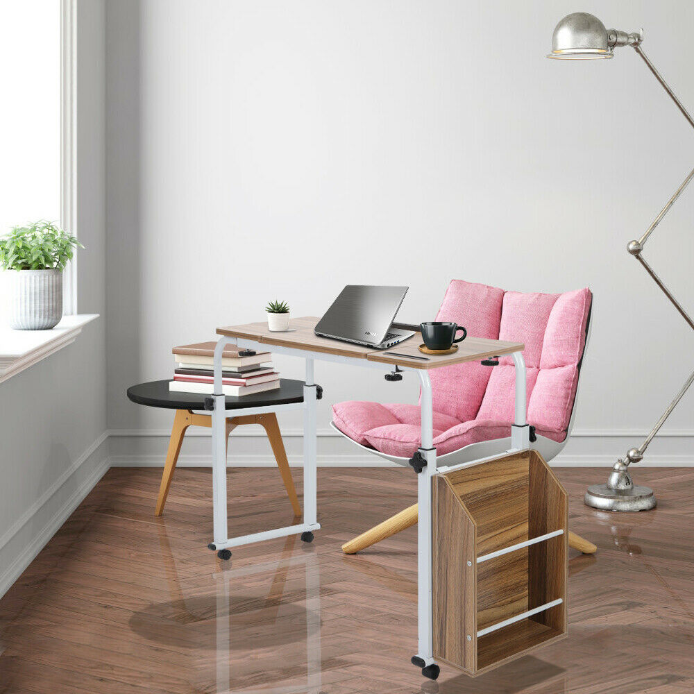 OverBed Hospital Computer Table Rolling Adjustable Laptop Desk Bed Tab ...