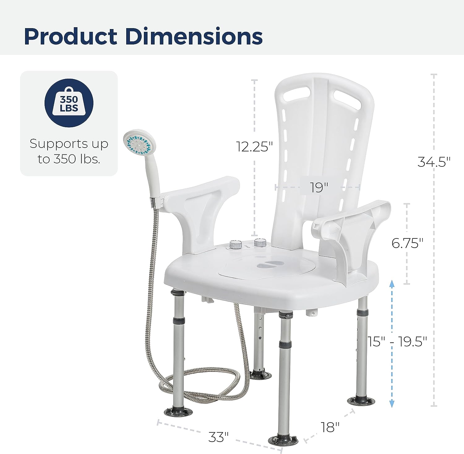 Premium Shower Chair I Bathing System with Bidet I Tub Chair with Cuto ...