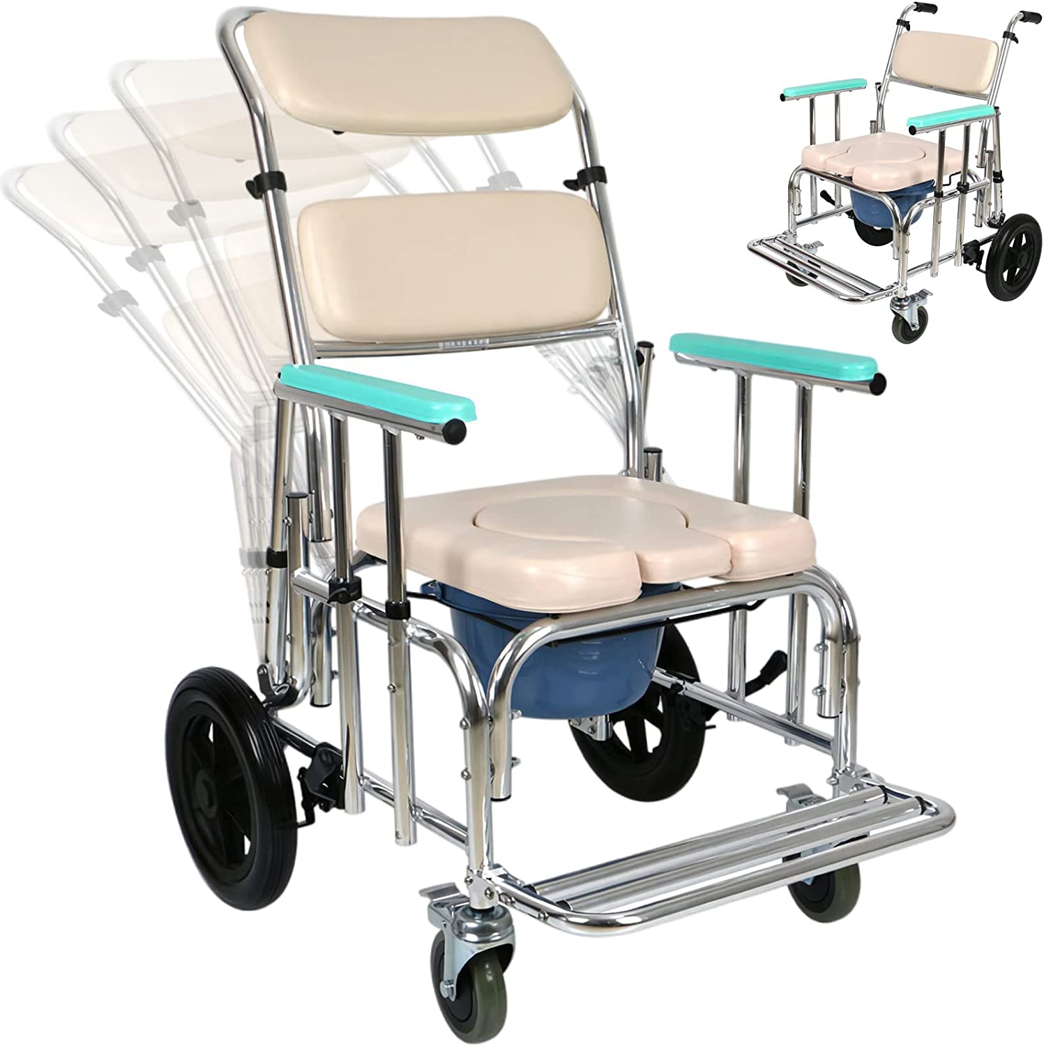 Reclining Tilt Shower Chair Stall with Adjustable Arms and Back I Adju ...