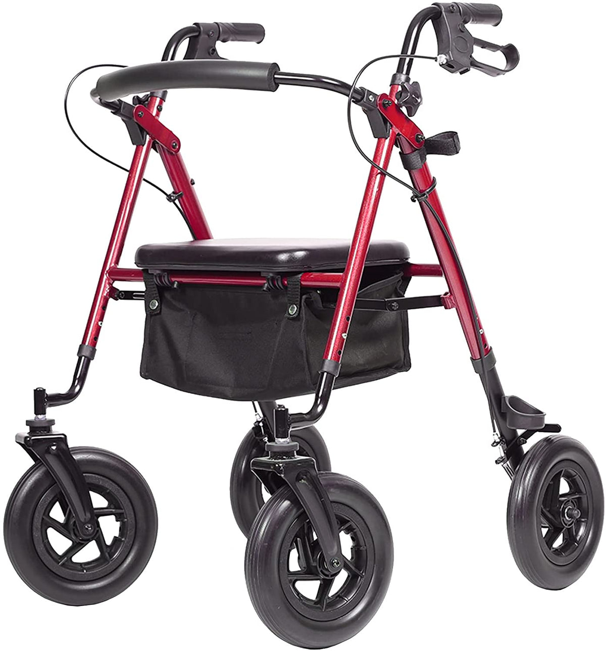 Rugged Rollator Walker with 10” Rubber Wheels for Seniors, Purple — Meubon